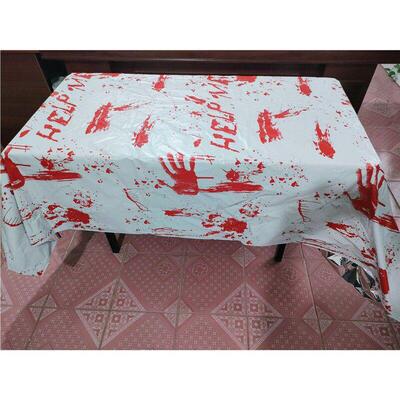 Halloween party decoration blood handprint tablecloth桌布