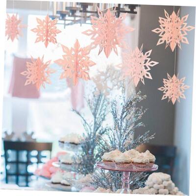 6 Pcs/Set Cardboard 3D Hollow Snowflake Hanging Ornaments