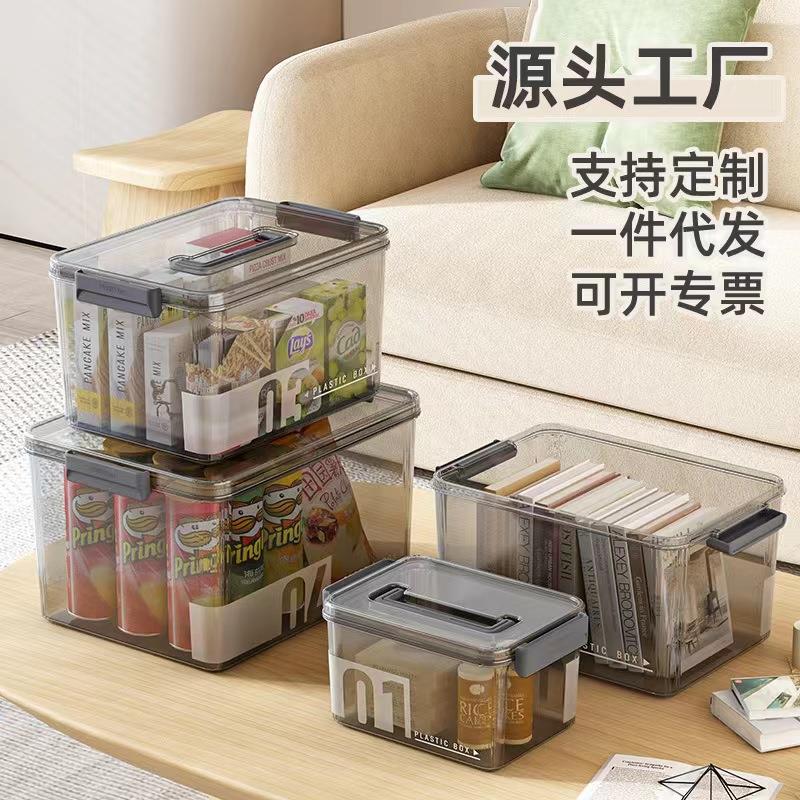 透明收纳箱家用车用衣服零食玩具后备整理箱储物箱子塑料筐收纳盒