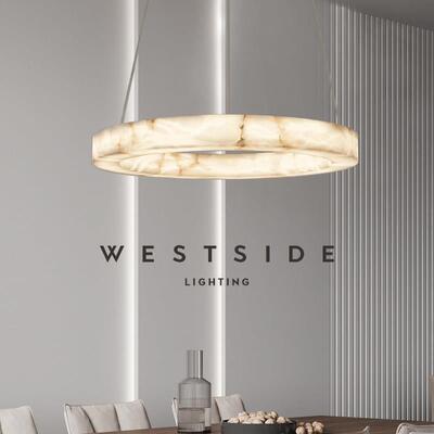 中山工厂直销westside timothy意式轻奢云石客厅吊灯设计师款圆环