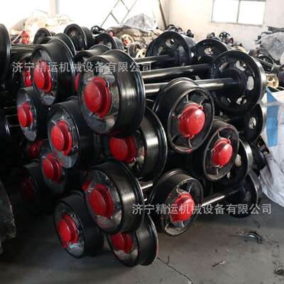 350矿车轮对闭式蒙头轮载重1吨平板火车矿车轮实心矿车轮对