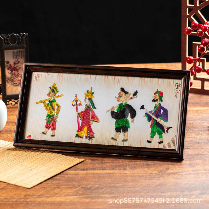厂家西游记皮影摆件皮影戏工艺品相框木质西安特色工艺品礼品