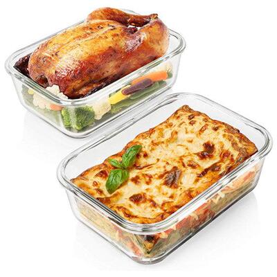 Large Glass Food Storage/ Baking Containers Locking Lids