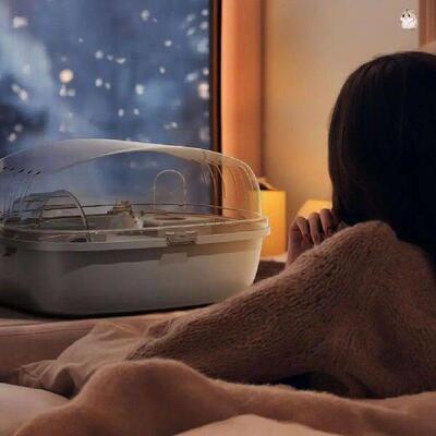 Hamster Cage with Panoramic View High Transparency Hamster