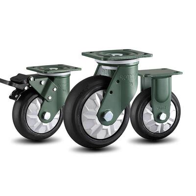 YTOP卓烨锰钢脚轮21LL重型可牵引铝芯BR橡胶轮4寸5寸6寸8寸静音转