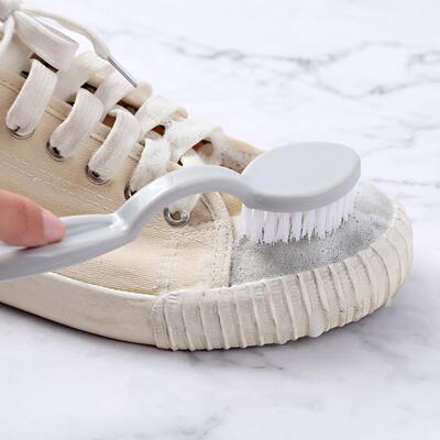 2874 Plain Color Double-Headed Long Handle Cleaning Shoe Bru