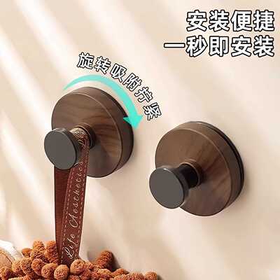 Walnut wood suction knob hook, over-the-door coat and hat ho