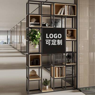 屏风g隔断loo客厅玄办公室前台装饰柜铁985置物艺背景关架公司形