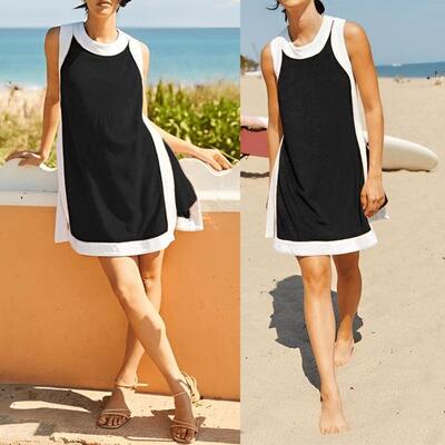 Women 2 Sets Casual Color Block Crewneck Sleeve Pullover