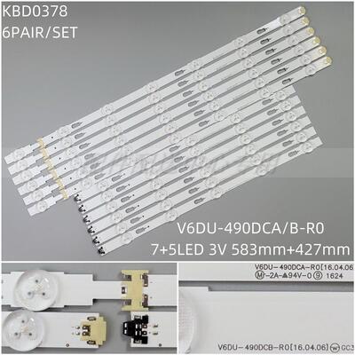6对*UE49MU6200 UE49KU6100K灯条V6DU-490DCA/B-R0 BN96-40633A