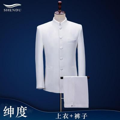 正品绣立领中装合唱团演出服男士山国风青年红歌刺中中老年乐队表