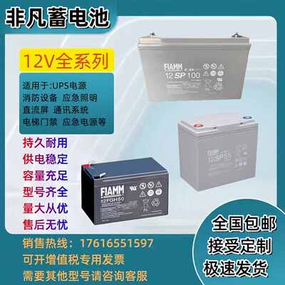FIAMM非凡蓄电池12SP100/12V100AH18/26/33/72/100/150/205/235AH