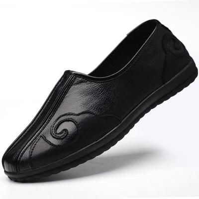 高档国风老中北京云头洒鞋夏季防滑透气懒人鞋复古真爸皮老爸头功