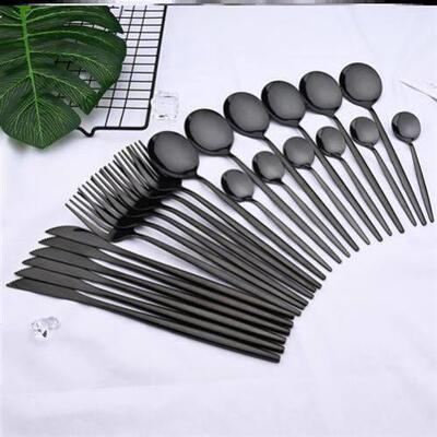 24pcs Western Dinnerware Set Stainless Steel Cutlery 餐具