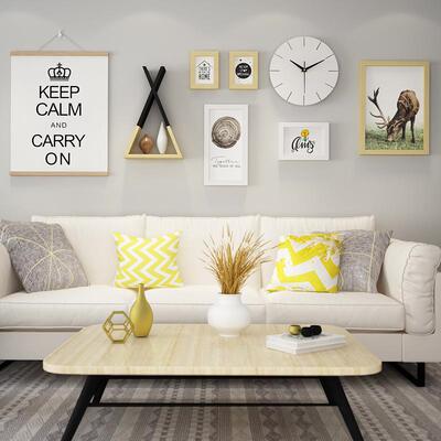 直销新款实木_7864_包邮照片墙优惠三角架装饰画北欧相框能换相片