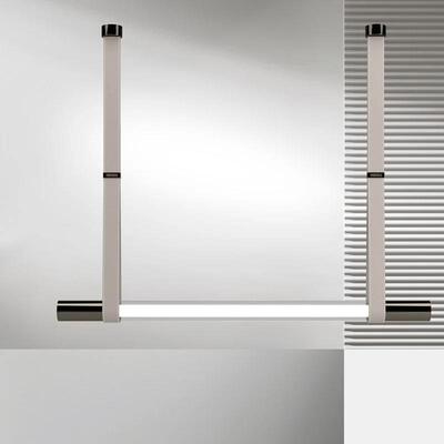 SLIVER长条皮革玻璃餐厅吊灯后现代北欧设计师吧台办公室一字吊灯