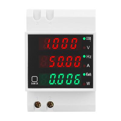 导轨式交流数显表电压电流频率功率电量kWh多功能检测AC80-300V