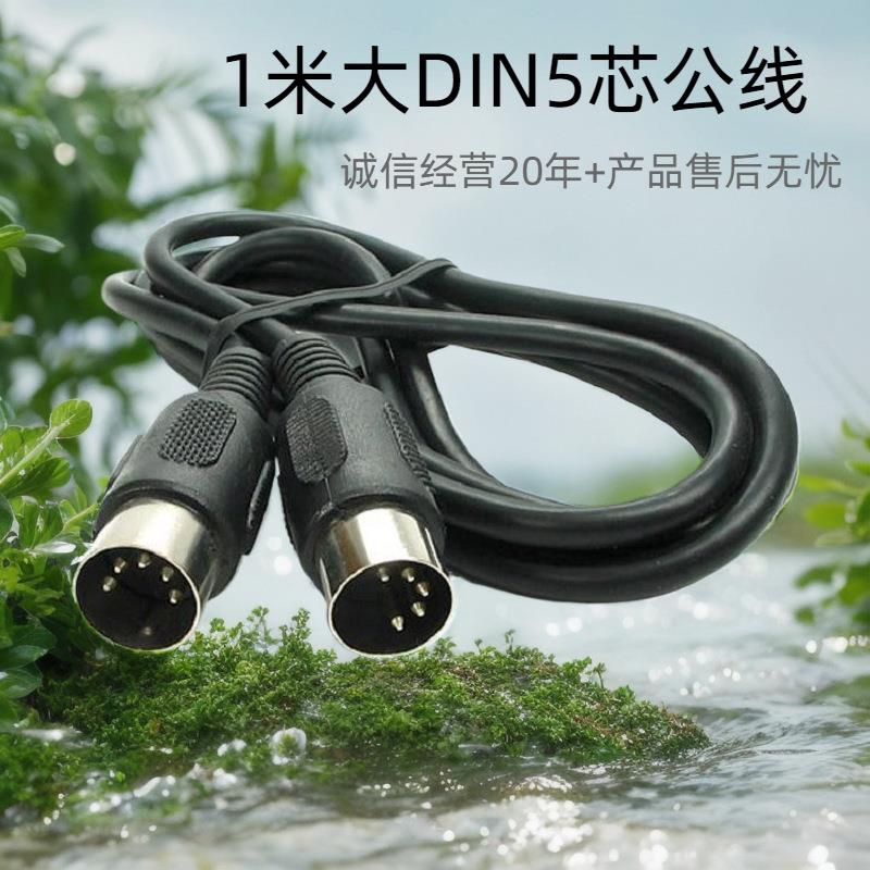 5芯大DIN线音视频DIN线电源公转公连接1米信号传输MIDI 5针信号线