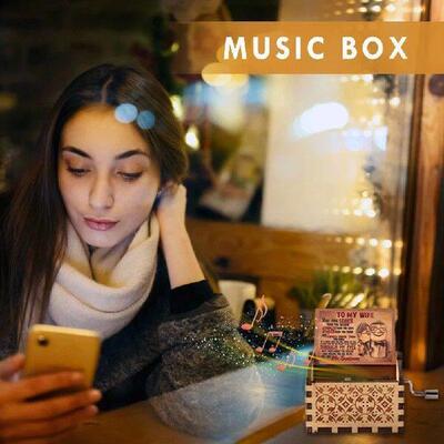 Wooden Hand-cranked Musical Box Best Gift Carving Music Box