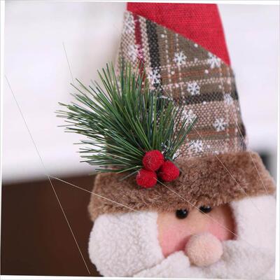 Christmas snowflake gingham retractable doll decoration