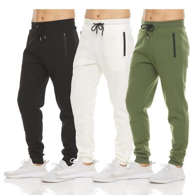 Men's sports pants, sweatpants, zippered ankle cuffs,
