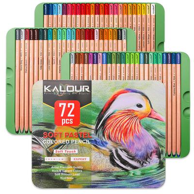 KALOUR72色粉彩铅画铅笔套装专业碳笔美术绘画用品跨境热销