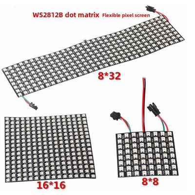 Led柔性全彩像素屏Ws2812B Sk6812B点阵Rgb屏软屏8X8 8X32 16*16