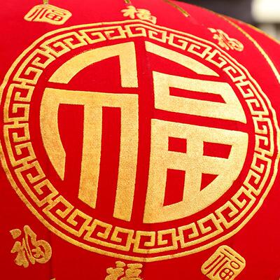 2026款大红灯装笼大吊门口一对CWE福新字过年灯饰新年户外阳台挂