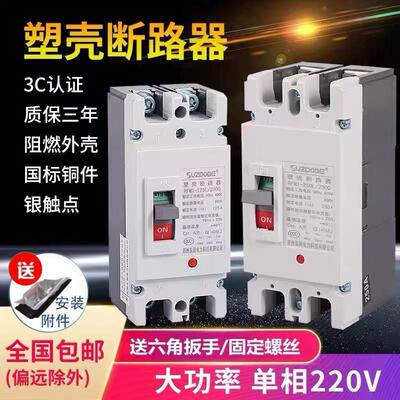 塑壳断路器2P空开 100A150A200A250安 单相220V双极大功率空气开