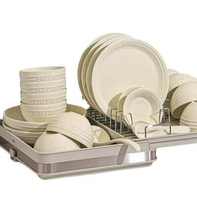 康陌（KANGMO）奶油风碗碟家用套装高颜值釉下彩陶瓷餐具乔迁礼品