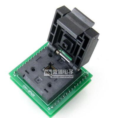 QFN28转DIP28编程座 IC测试座QFN-28B-0.65-01带板引脚间距0.65mm