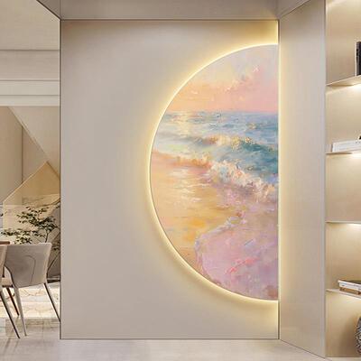 202新KHU款入户氛玄关装饰画廊壁灯过道走led围灯画5转角装饰挂画