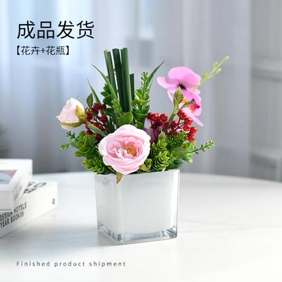 洽谈花桌假花仿真会长花客厅CUF茶几台花餐桌花装饰花摆件条议桌