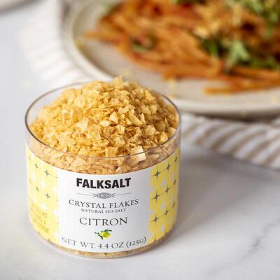 塞浦路斯FALKSALT福克天然柠檬味海盐晶片调味料金字塔形瑞典商用