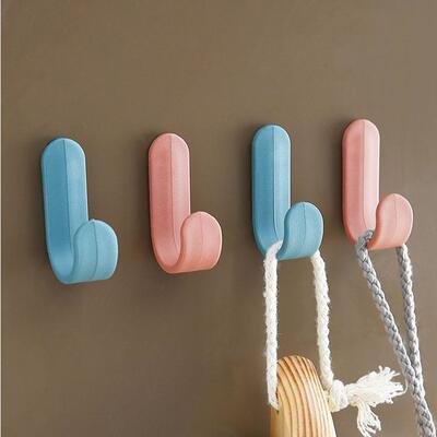 Creative Wall-Mounted Minimalist J-Shaped Hooks, No-Drill Mu