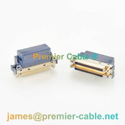 双端口VHDCI 68Pin密度堆叠式连接器 双层直角PCB板载母座 工业