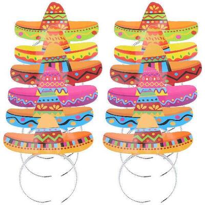 12 Pcs Headband Wide Brimmed Hat Mexican Party Hats Fiesta