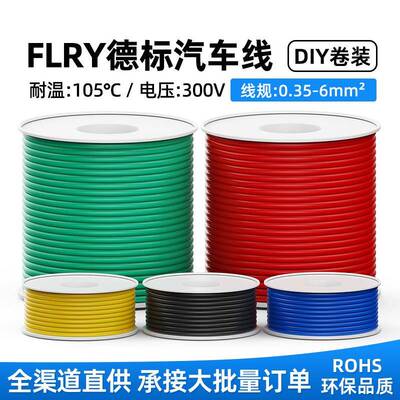 FLRY-B德标汽车线卷线0.35平方电源线汽车改装电线轴装小轴电线