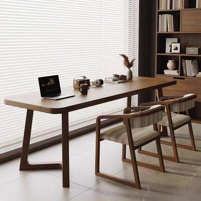 全实人长书桌家用客办公电脑桌木现代简约双儿童WFZ靠厅墙长条书