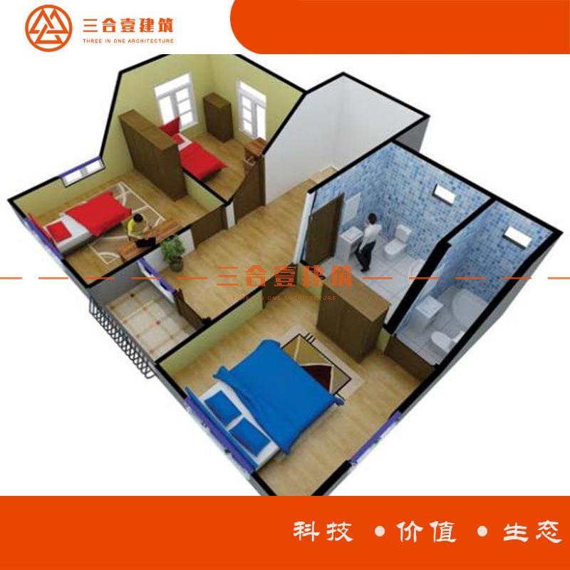 住人轻钢别墅房屋 简易别墅家用组装活动板房 轻钢材料