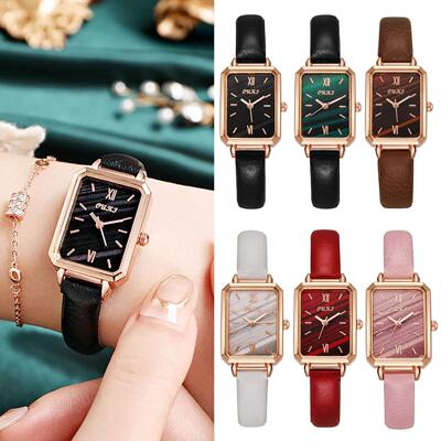 Vintage Square Watch Ladies Leather Strap Belt Bracelet Watc