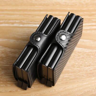 Double layer aluminum alloy multi slot wallet