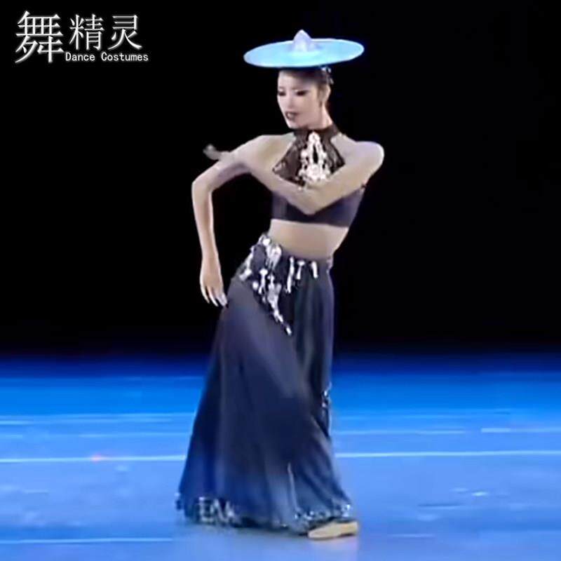 花腰傣服装傣族舞剧目服艺考服练习裙飘逸大摆裙孔雀舞演出舞蹈服