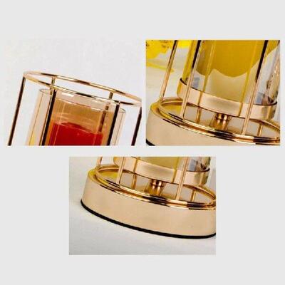 KX4B Wrought Iron Holder Electroplating Glass Cup Flower