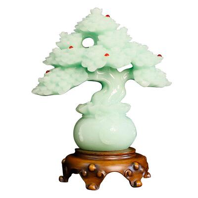 中式脂摇家钱树摆件树工艺品办公室客厅酒柜居装饰厂7319品家