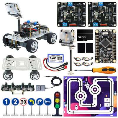 STM32小车 AI视觉无人自动驾驶机器人工智能赛道四驱底盘电动K210