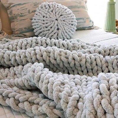 Chunky Chenille Yarn Gauge Plush Jumbo Yarn Acrylic Thick