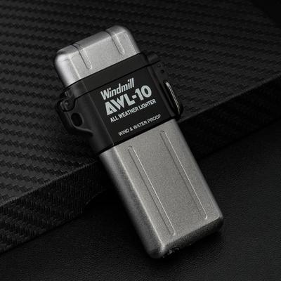 高档日高本正版Windm气ill风车体充气打火机户外原防-风防水AWL10
