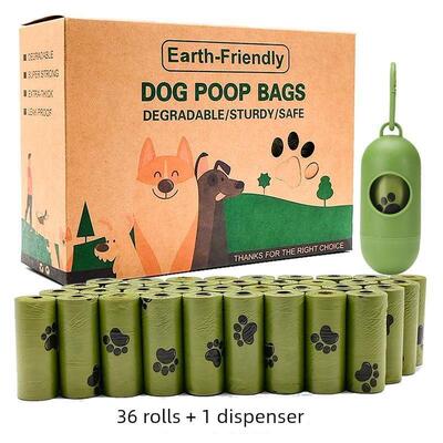 75pcs/5roll Black Bags Portable Dog Pet Waste Poop Poo Refil