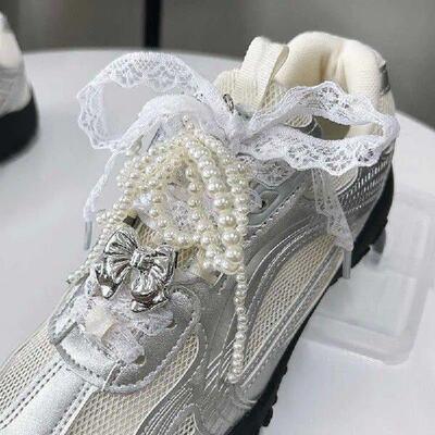 1/2pcs Handmade Shoes Clip Sweet Pearl Bead Bowknot Charm